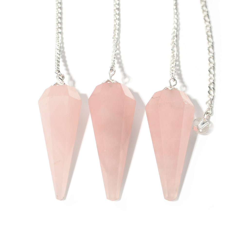 Rose Quartz Pendulum 6 Facet & Bead - 3 Pack – Stonebridge Imports
